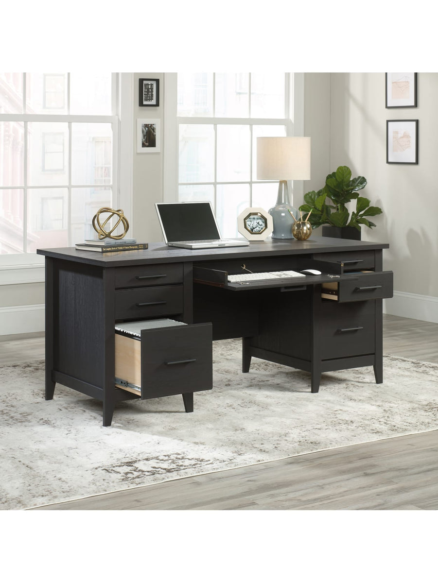 (Scratch and Dent) Sauder Outlet Summit Station 66"W Executive Desk, R ...