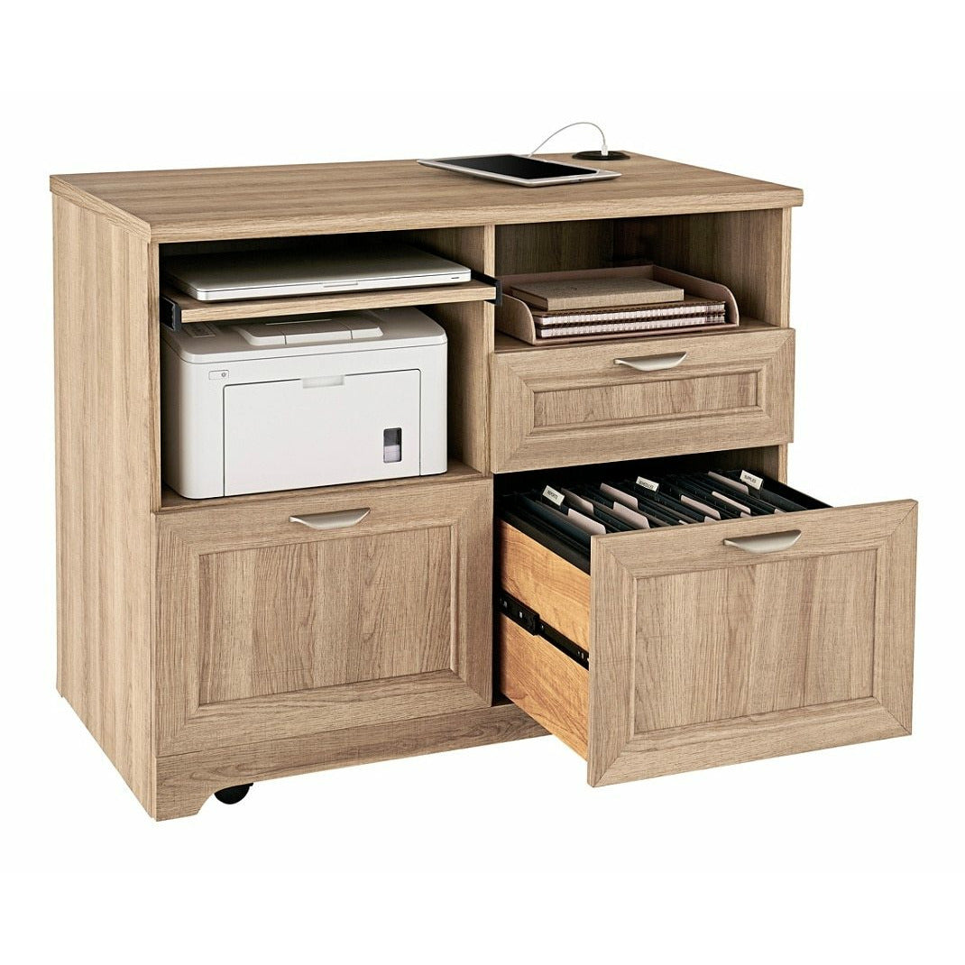 Realspace Outlet Magellan 36"W Tech Station Printer Stand 2.0, Blonde ...