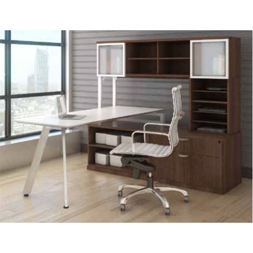Lucid Desk with Open Overhead Storage – Office Furniture 4 Sale
